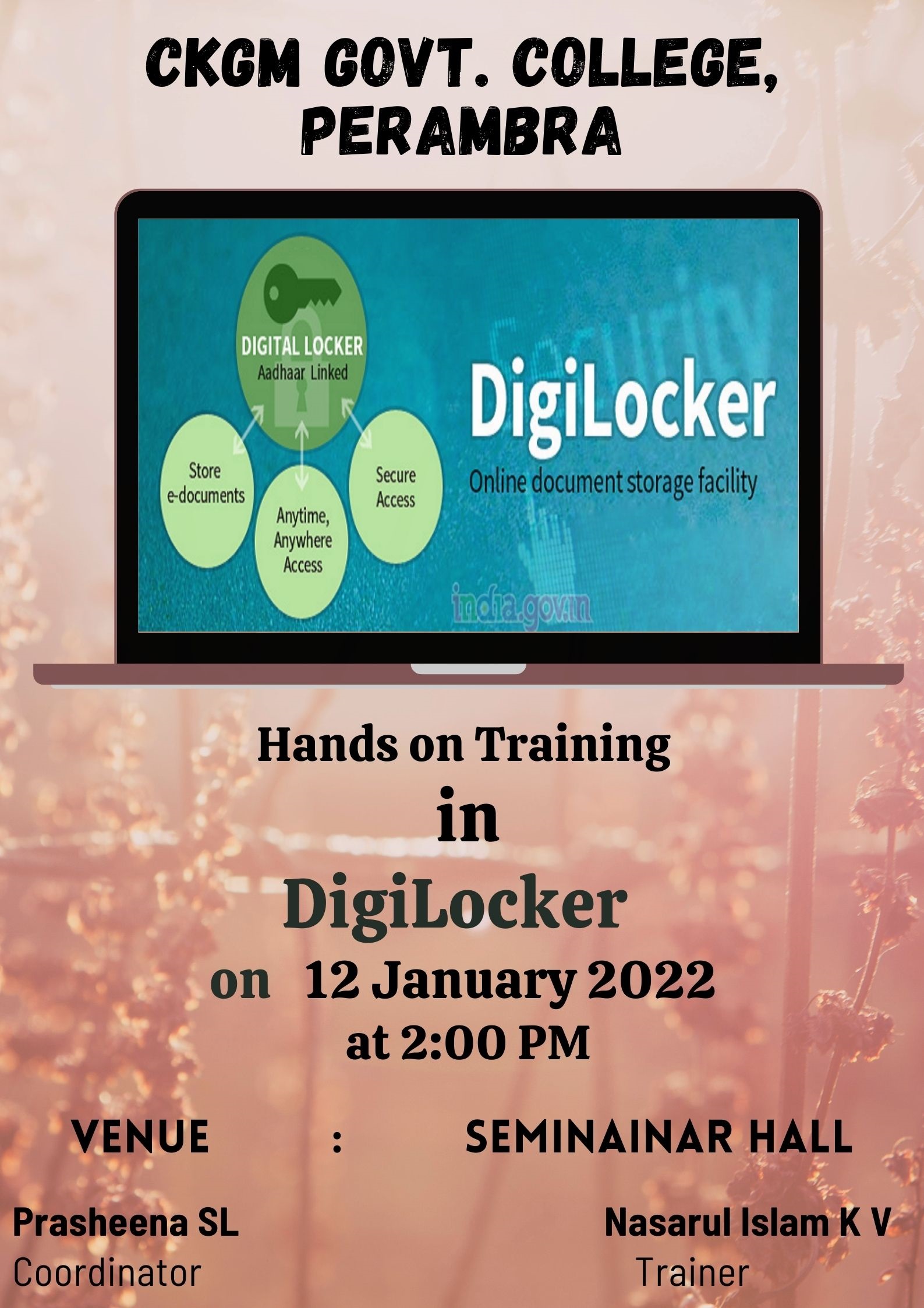 Hands on Training in DigiLocker on 12/01/2022 – C K G Memorial ...